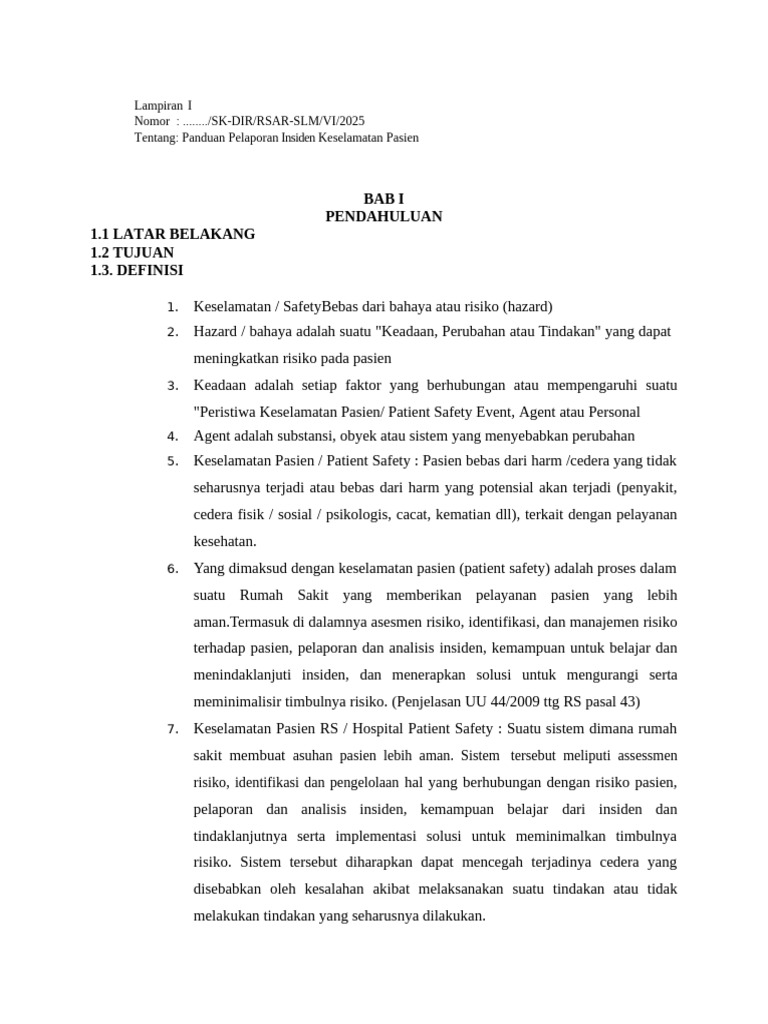 Lampiran I PANDUAN PELAPORAN IKP 2025 | PDF