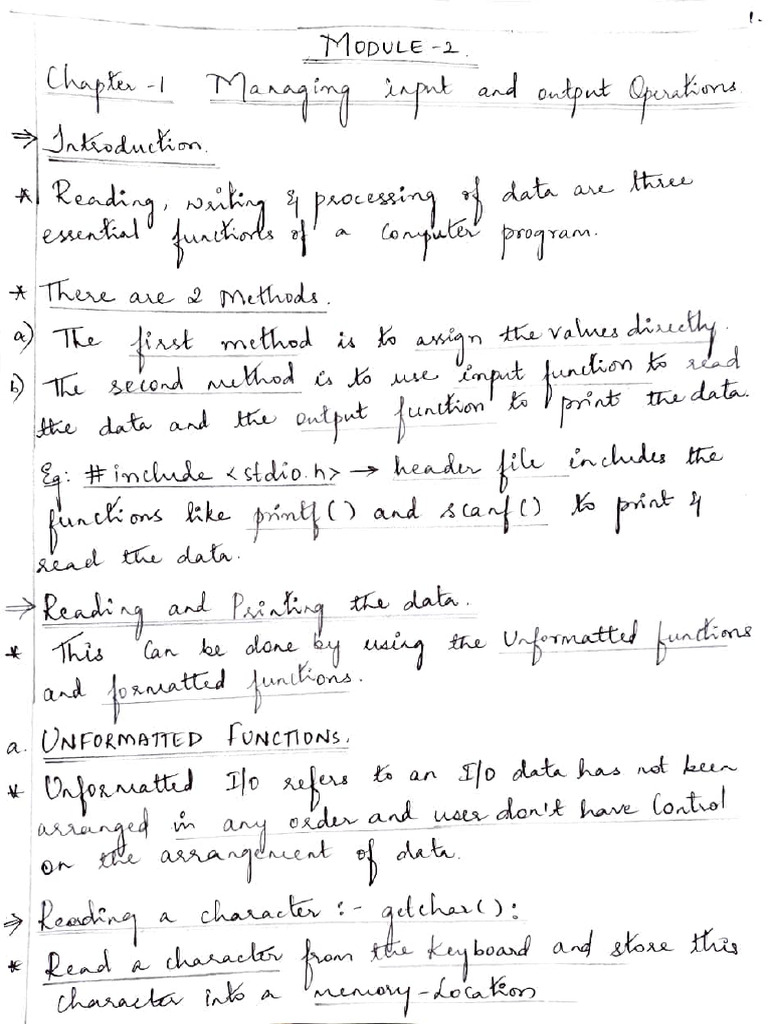 Module 2 Notes | PDF