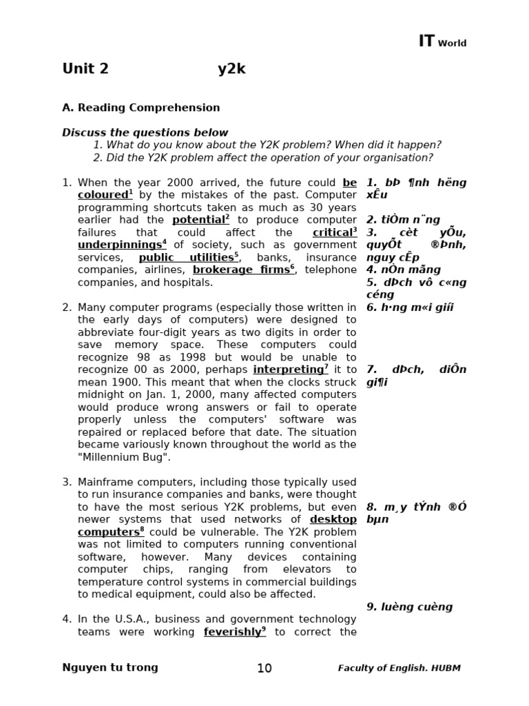 Unit 2 Y2K | PDF | Computing