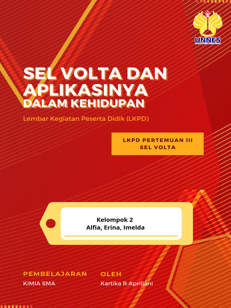 LKPD Sel Volta Dan Aplikasinya Dalam Kehidupan | PDF