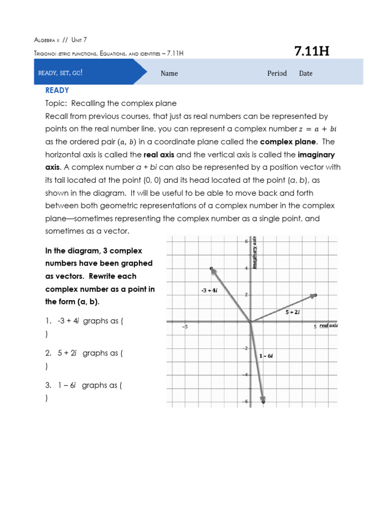 7.11H Complex Polar Forms RSG | PDF | Complex Number | Cartesian ...