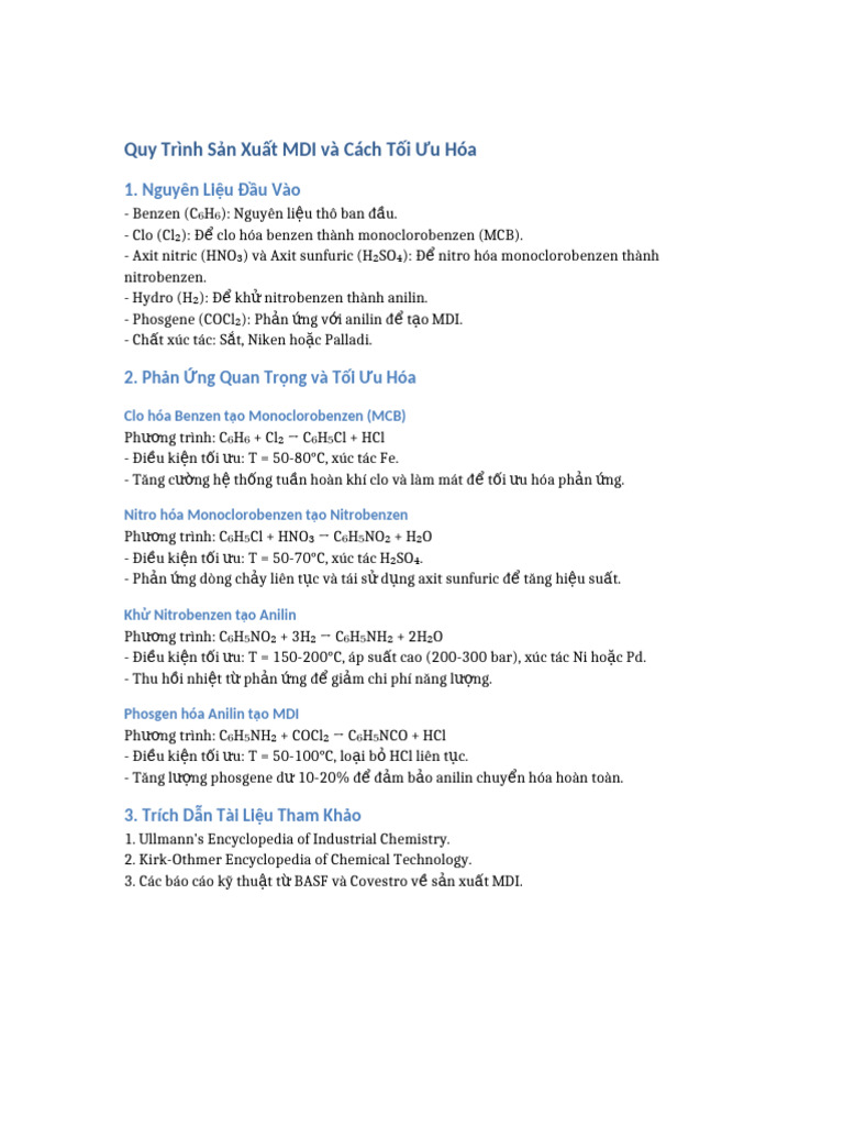Quy Trinh San Xuat MDI | PDF