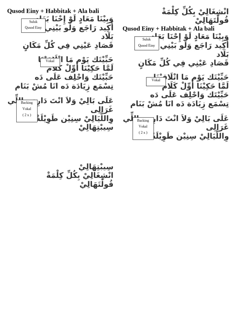 Lirik Habbitak New | PDF