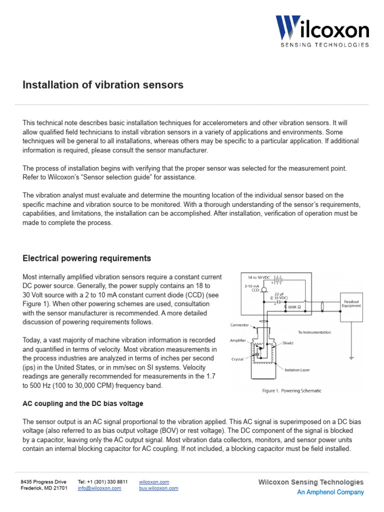 TN17 Installation of Vibration Sensors 2018 | PDF | Power Supply ...