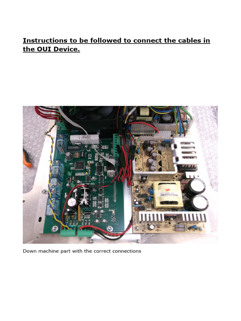 Instructions To Be Followed To Connect The Cables in The OUI Device | PDF