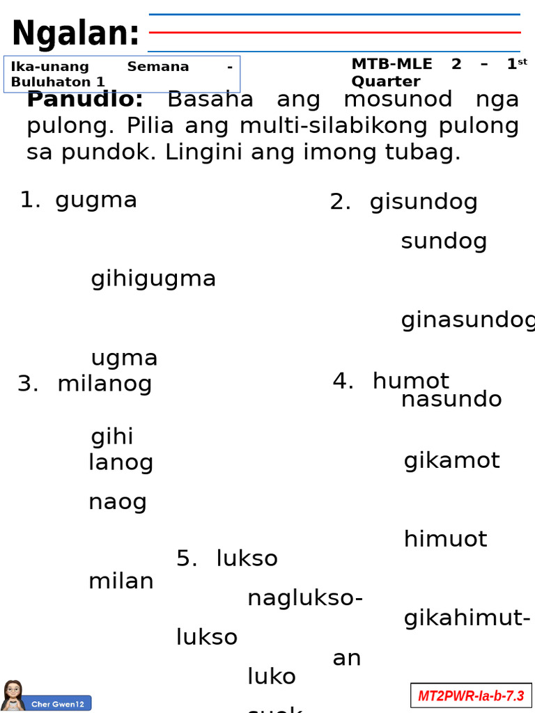 MTB2 Worksheets Q1 W1 | PDF