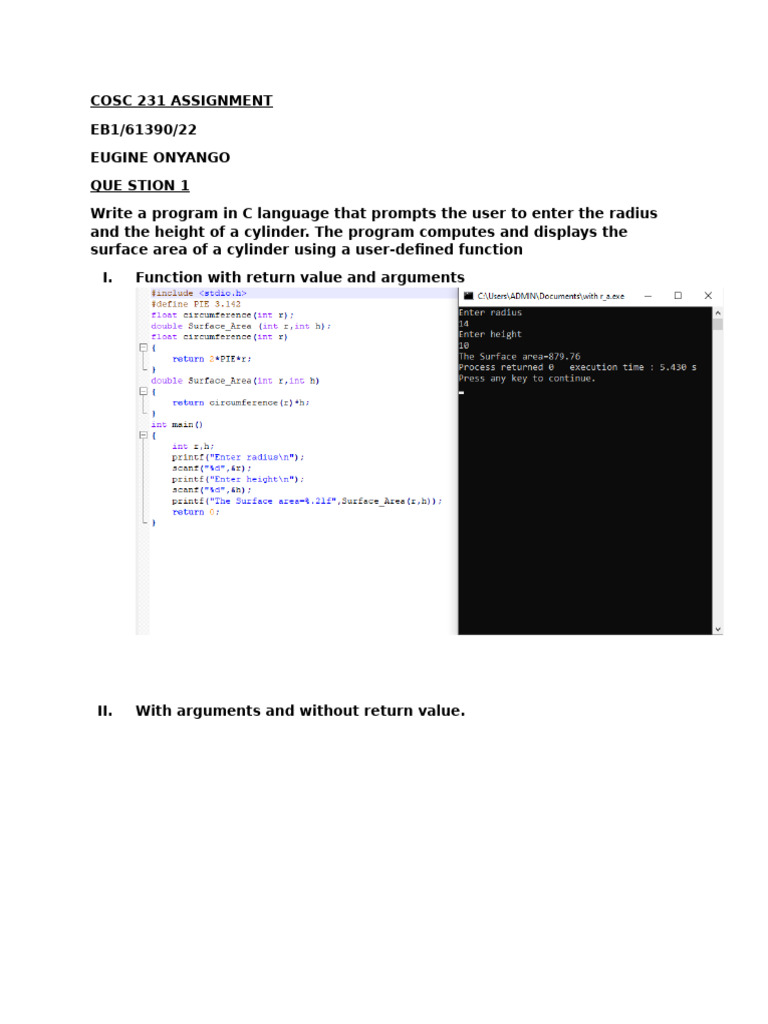 C Programming Assignment Tasks | PDF