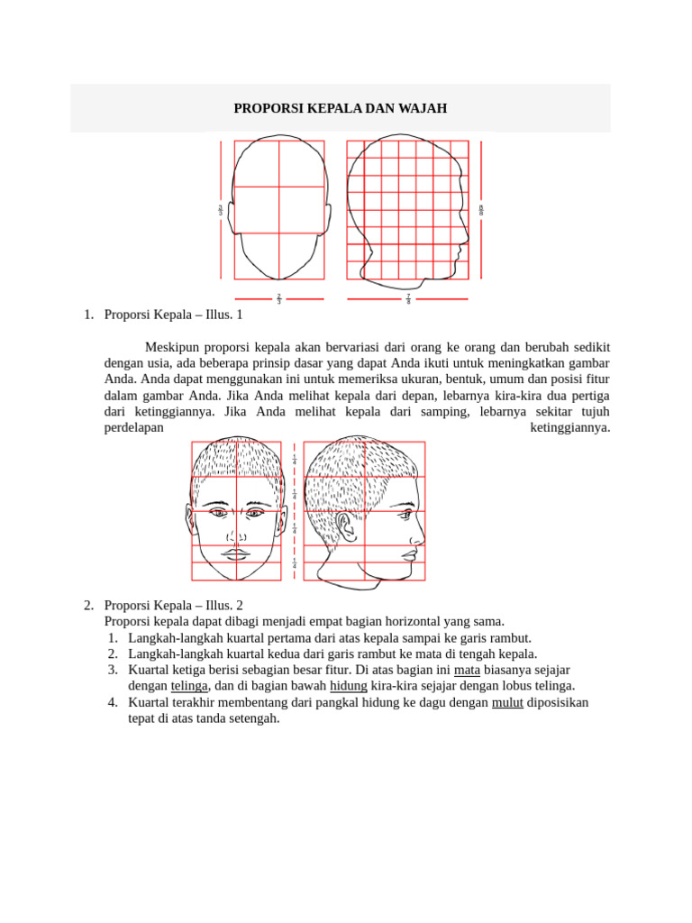 Panduan Proporsi Kepala & Wajah | PDF