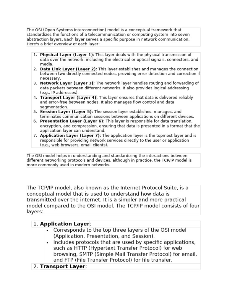 The OSI | PDF | Osi Model | Internet Protocol Suite