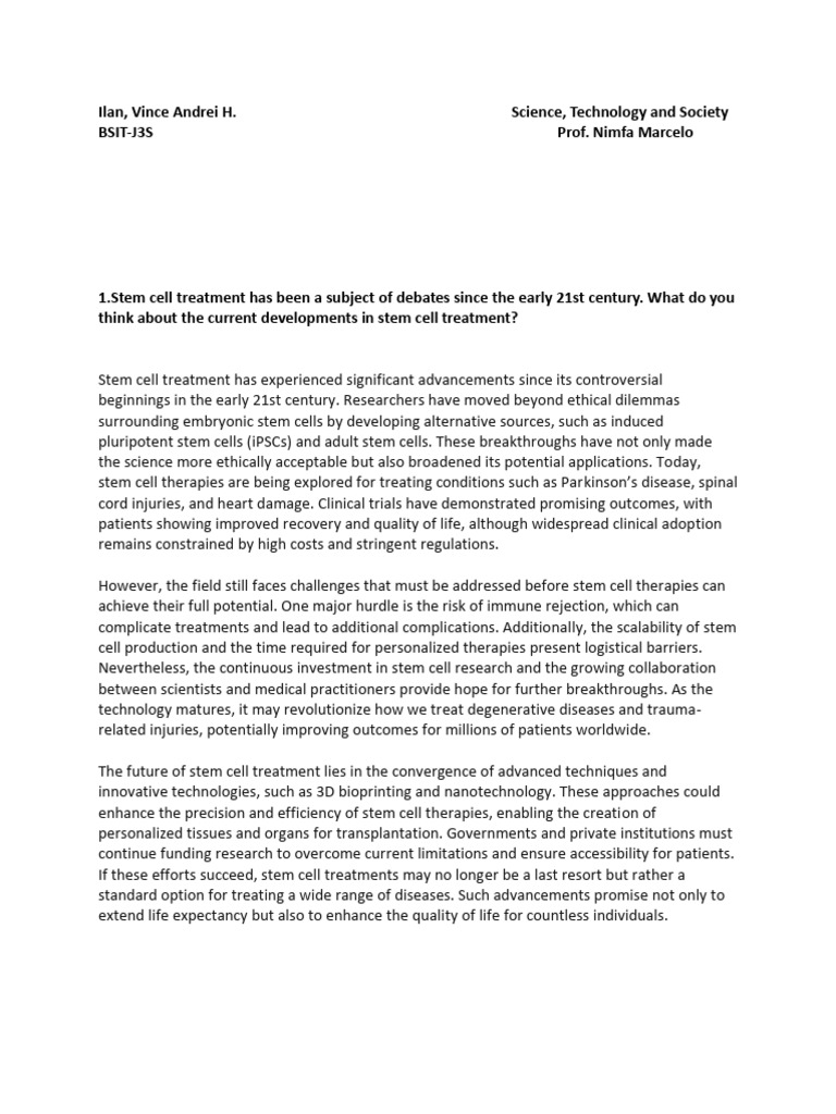 Sia Assignment | PDF | Gene Therapy | Stem Cell