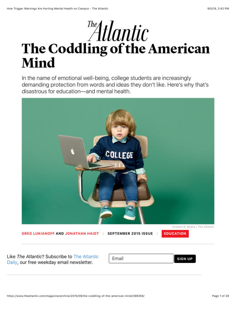 Lukianoff & Haidt (2015) Coddling of The American Mind (Full) | PDF ...