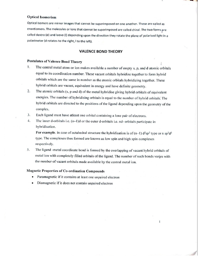 Valence Bond Theory | PDF