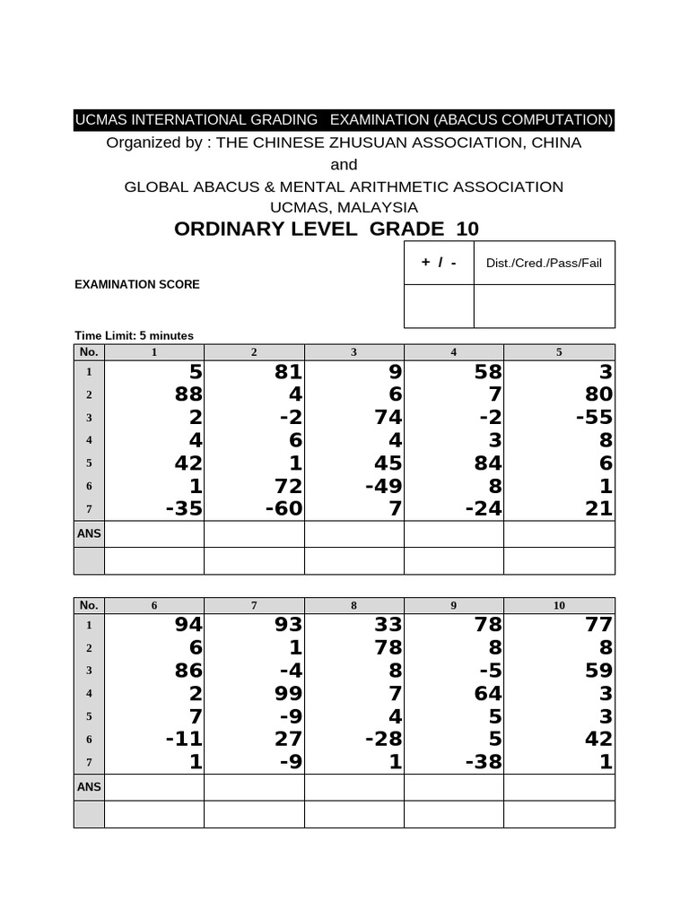 Abacus - Grade 10 | PDF
