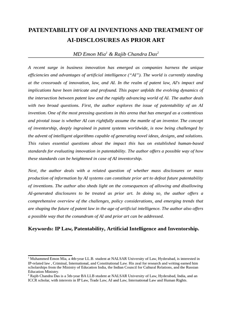 AI and IP (Emon and Rajib) | PDF | Artificial Intelligence | Intelligence (AI) & Semantics