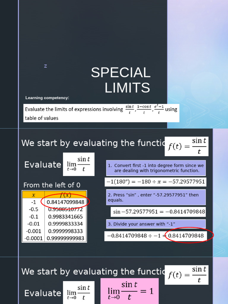Fs Lesson 6 Special Limits - 025058 | PDF