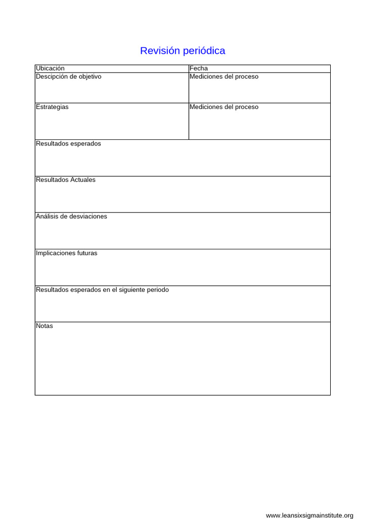 Revision Periodica Del Proceso | PDF