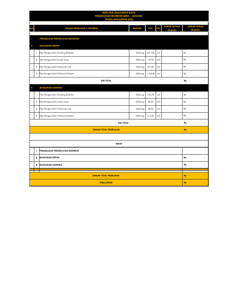 Rab Pengecatan Eksterior BBWS | PDF