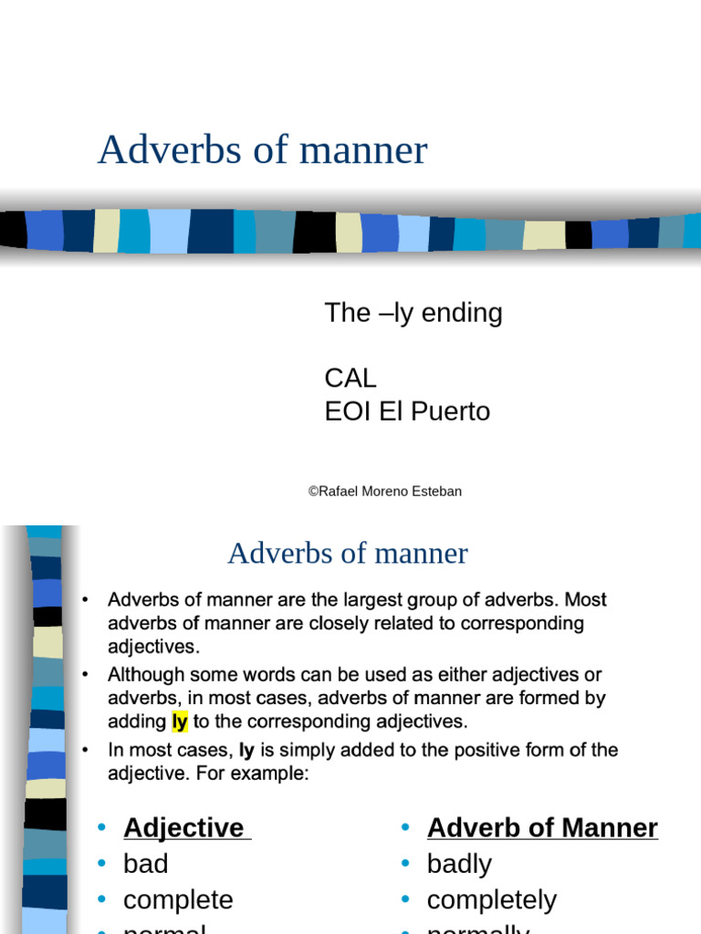 Adverbs of Manner | PDF | Adverb | Adjective