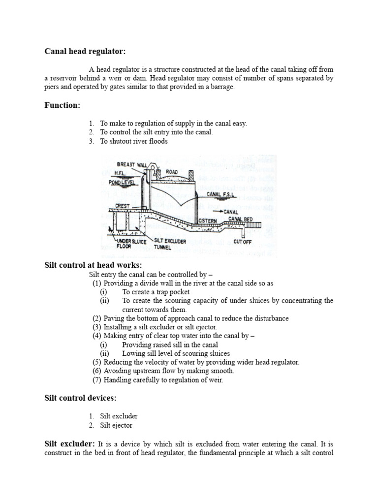 Canal Head Regulator.docx | PDF | Canal | Environmental Engineering