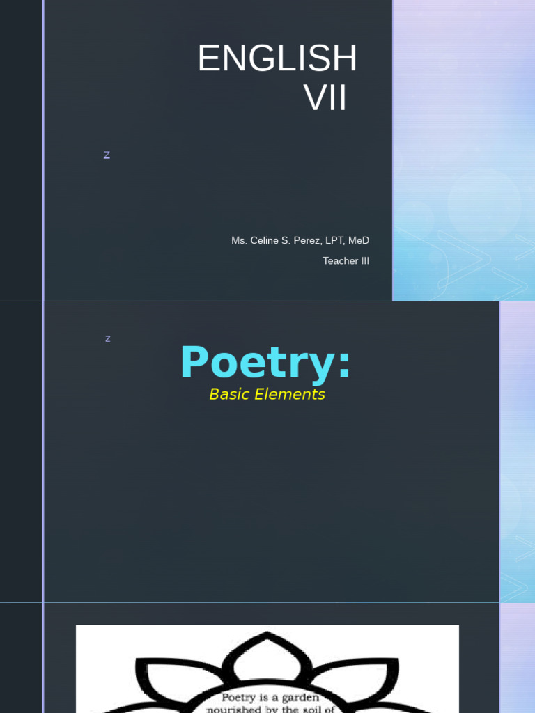 Basic Elements of Poetry Guide | PDF | Poetry