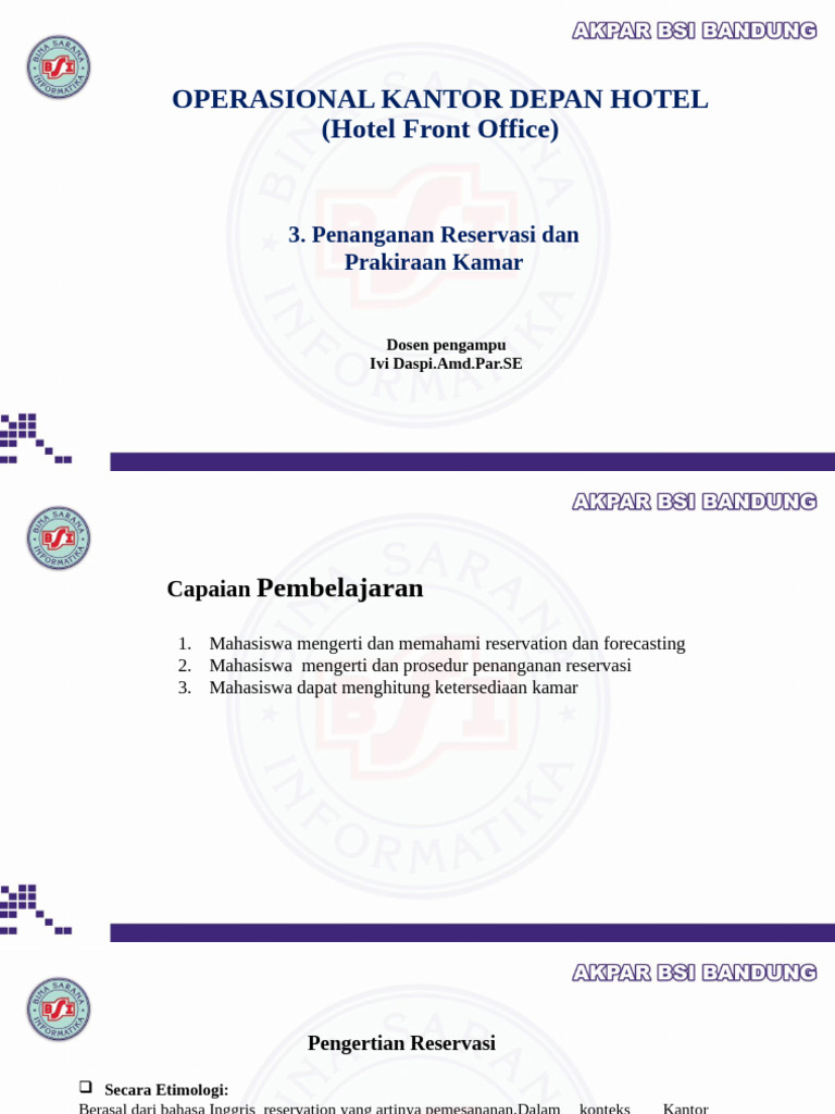 Penanganan Reservasi Hotel | PDF