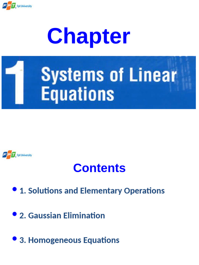 [Chap 1] Systems of Linear Equations | PDF | System Of Linear Equations ...