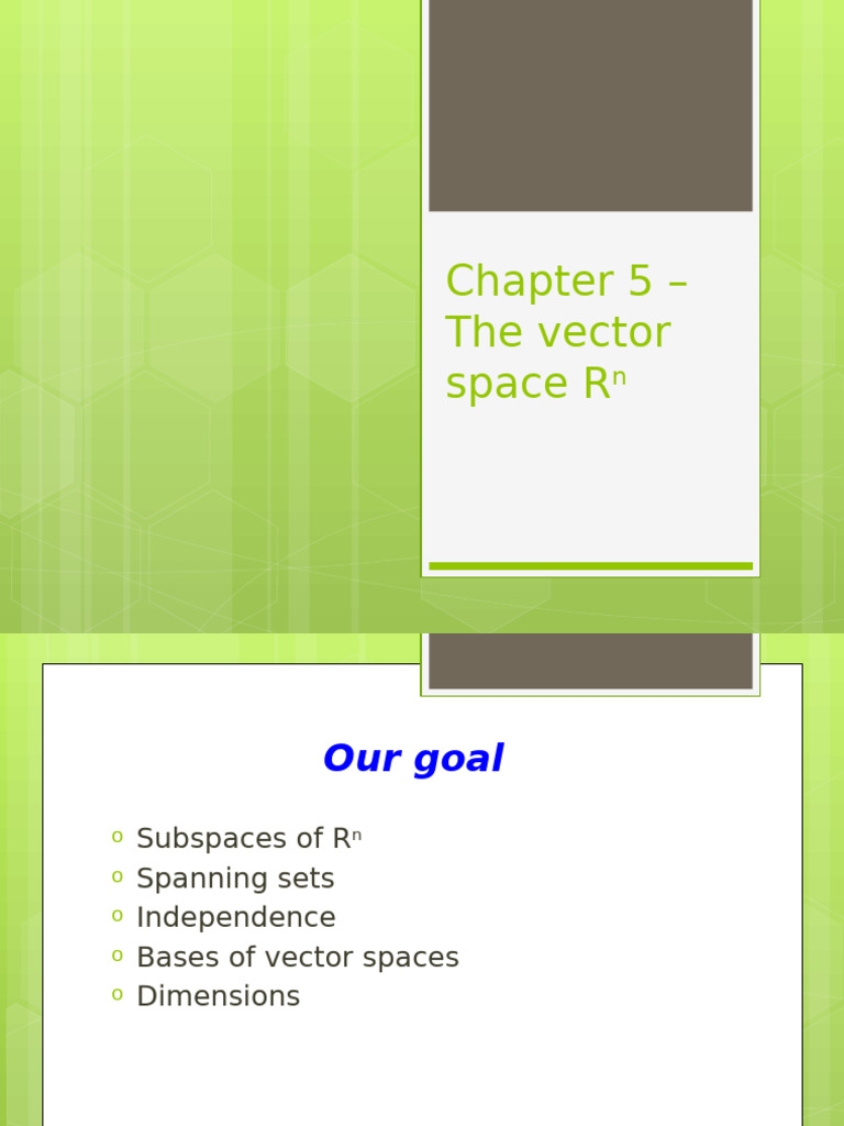 Chap 5 Vector Space R N Part 1 Pdf Linear Subspace Functional