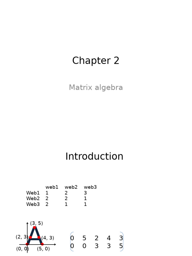 (Chap 2) Matrix Algebra | PDF | Matrix (Mathematics) | Mathematics