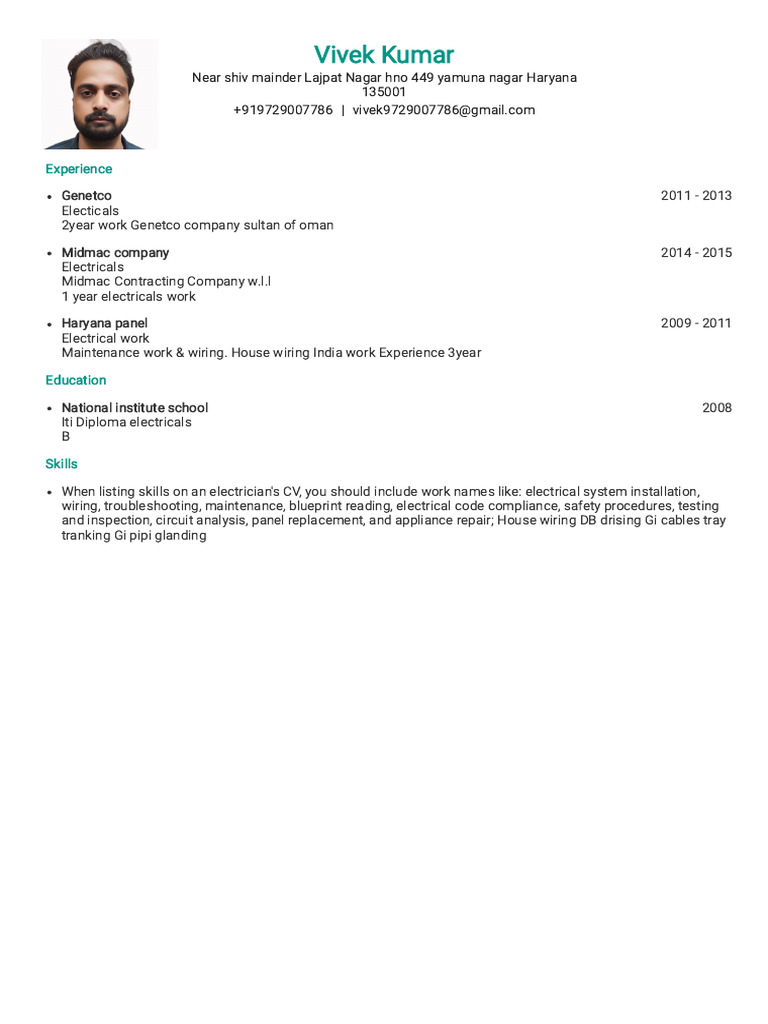 Vivek CV - 2025-02-02-123441 | PDF