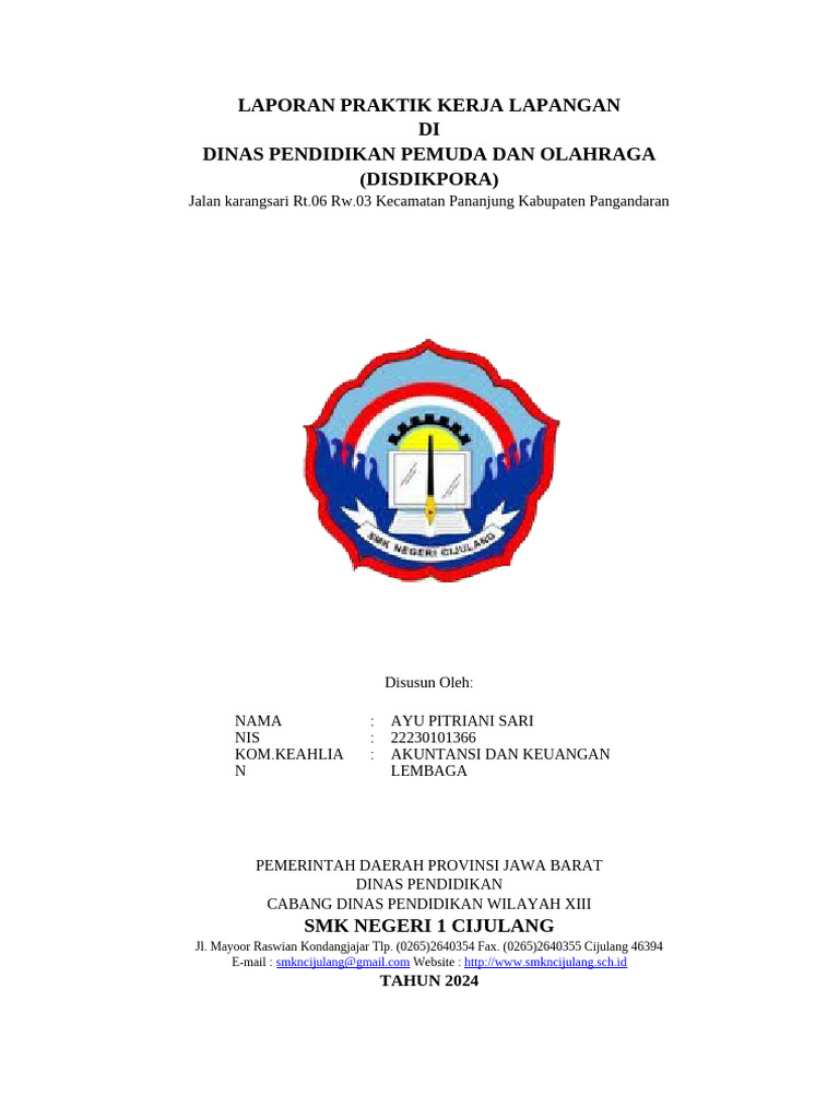 Laporan Praktik Kerja Lapangan Ayu | PDF