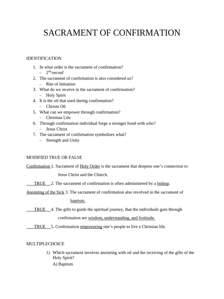 Sacrament of Confirmation | PDF | Confirmation | Sacraments