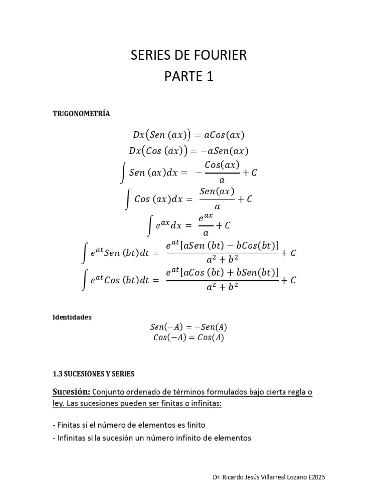 Introducción a Series de Fourier | PDF | Integral | Secuencia