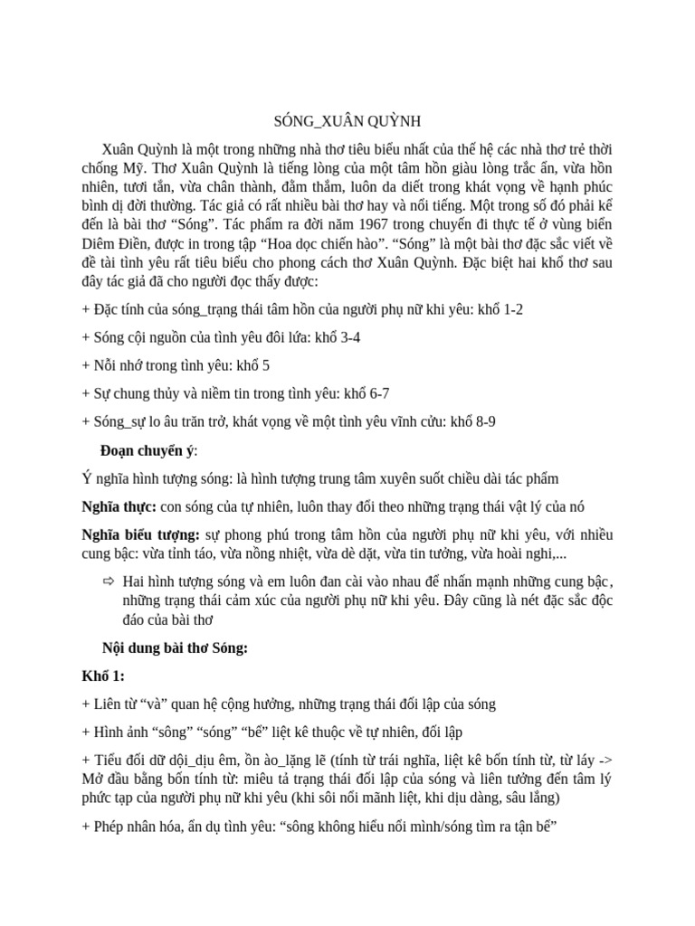 Sóng XUÂN QU NH | PDF