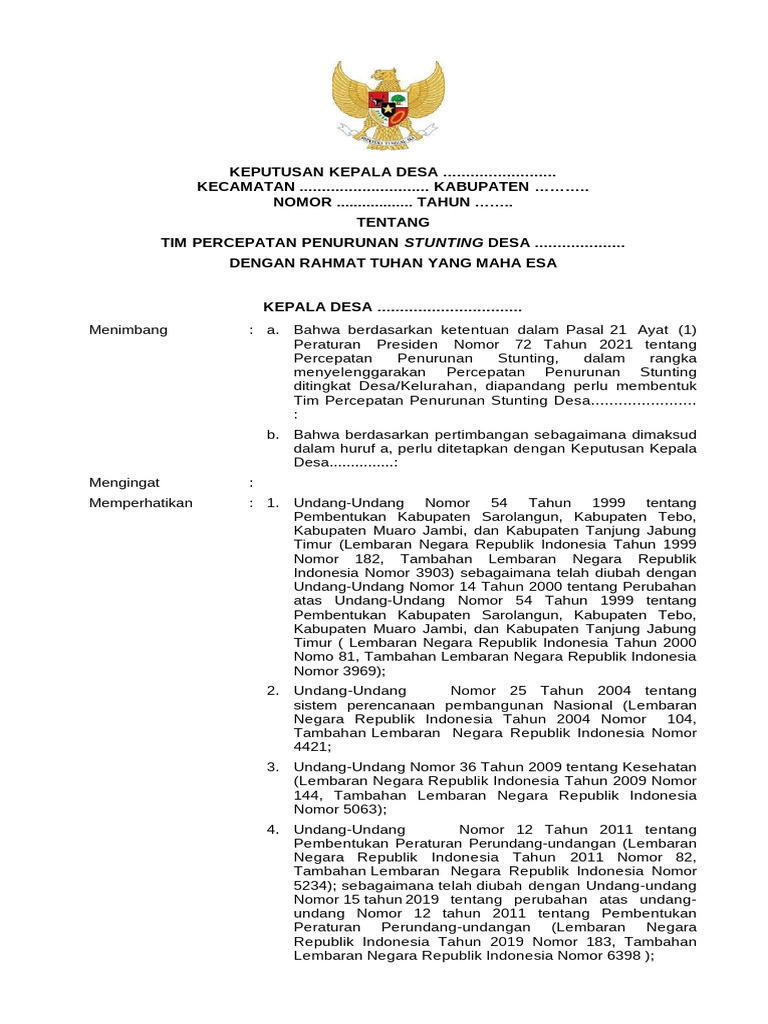 Draf SK TPPS Desa | PDF