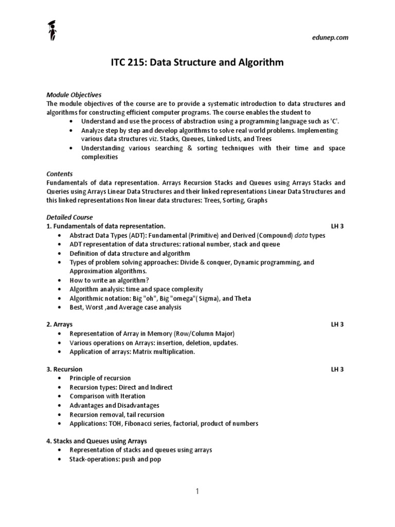 Data Structure and Algorithm | PDF | Matrix (Mathematics) | Queue (Abstract Data Type)