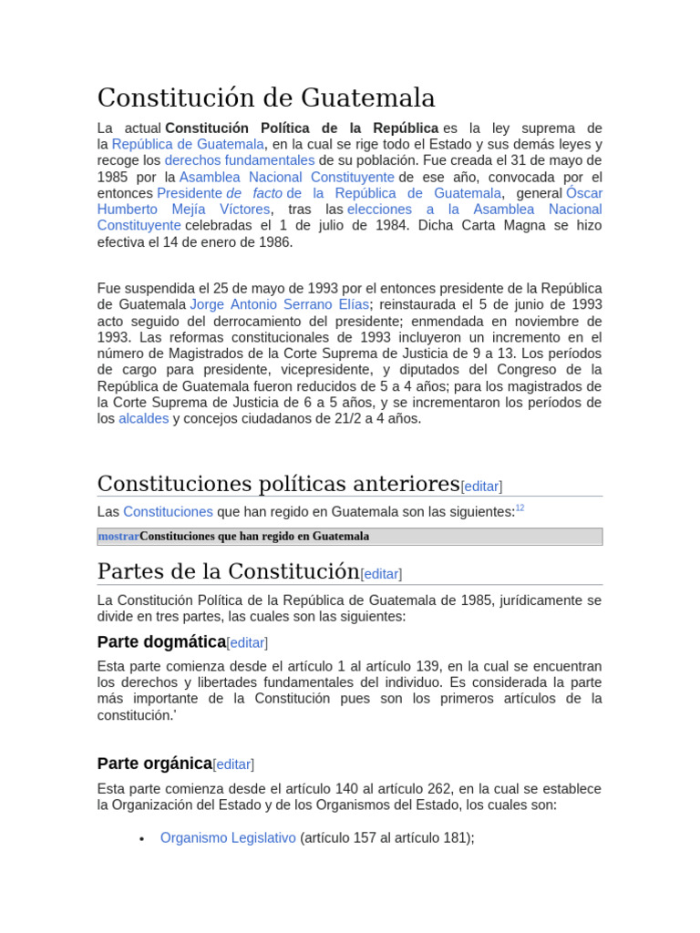 Constitución Política de Guatemala 1985 | PDF | Cartas Políticas | Justicia