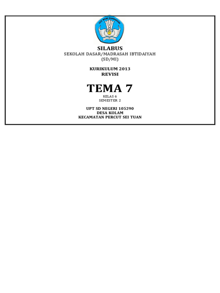 Silabus Kelas 6 Tema 7 | PDF