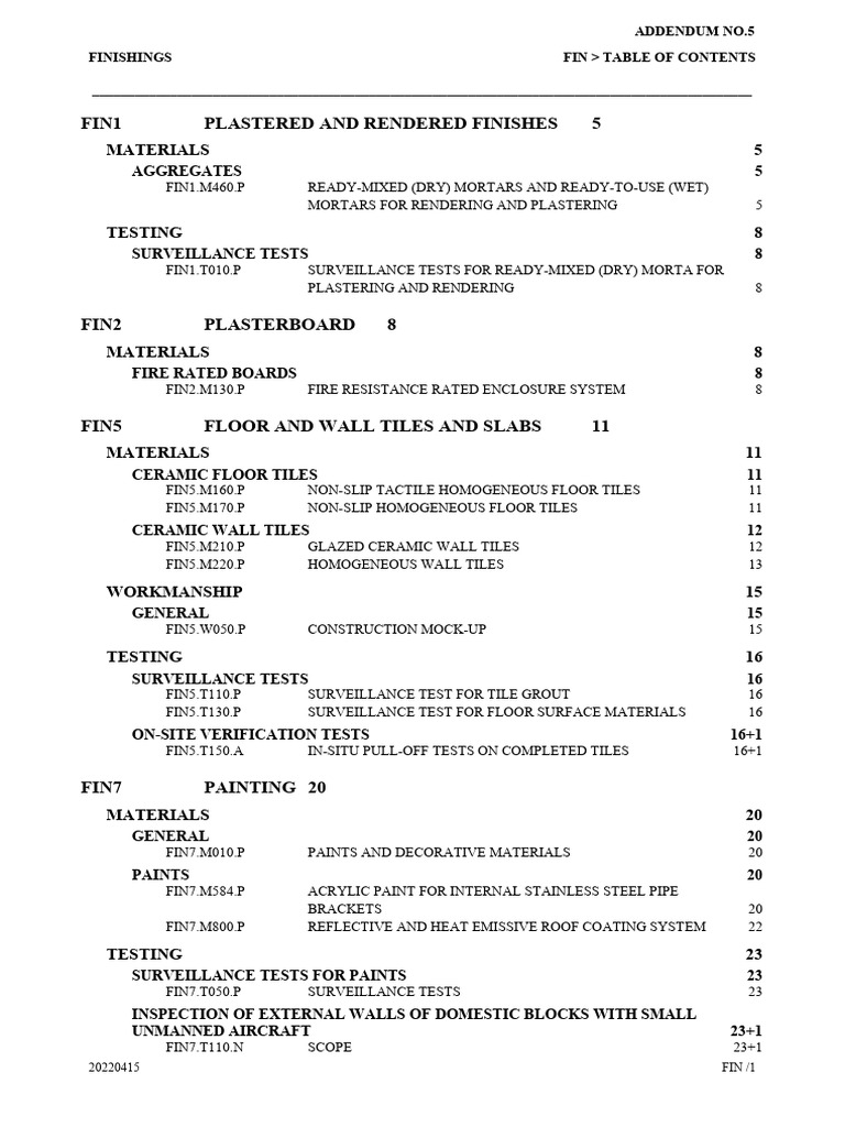 Fin1 Plastered and Rendered Finishes 5: Materials 5 | PDF | Tile | Mortar (Masonry)