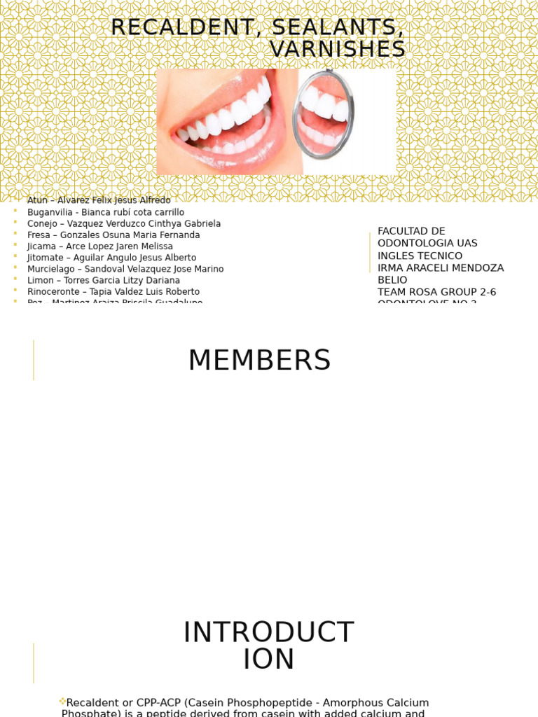 2-6 2020, Equipo 3, Odontolove, Tema 4, Recaldent, Selladores y ...