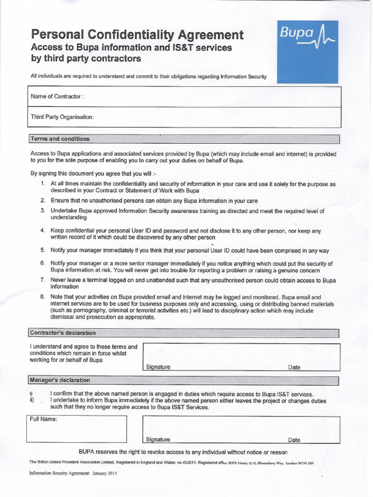 NDA Form | PDF
