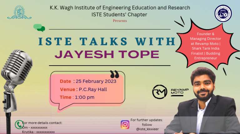 ISTE Talks With Jayesh Tope | PDF