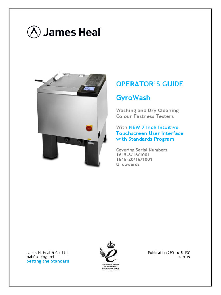 GyroWash 1615 - Operators Guide - Standards Screen - English | PDF ...