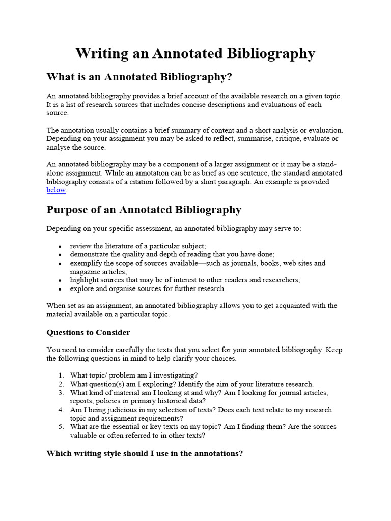 Writing-an-Annotated-Bibliography | PDF | Bibliography | Annotation