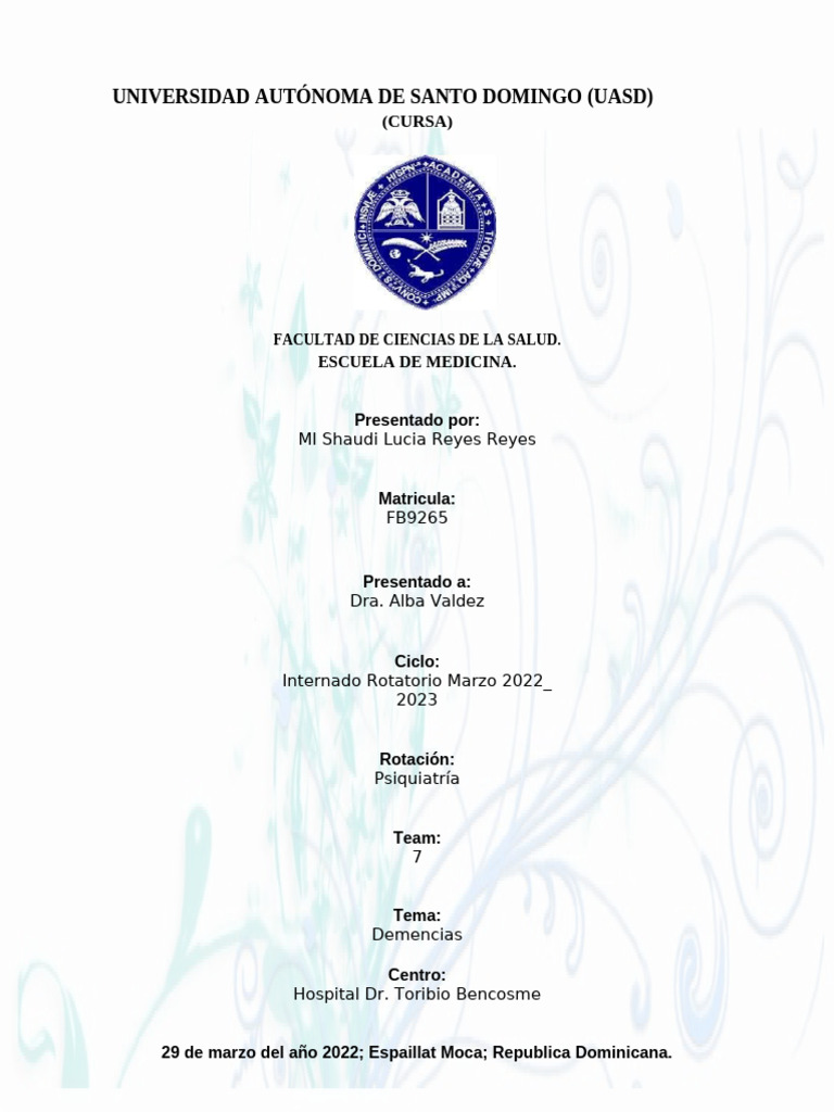 Demencia Pdf Enfermedad De Alzheimer Demencia