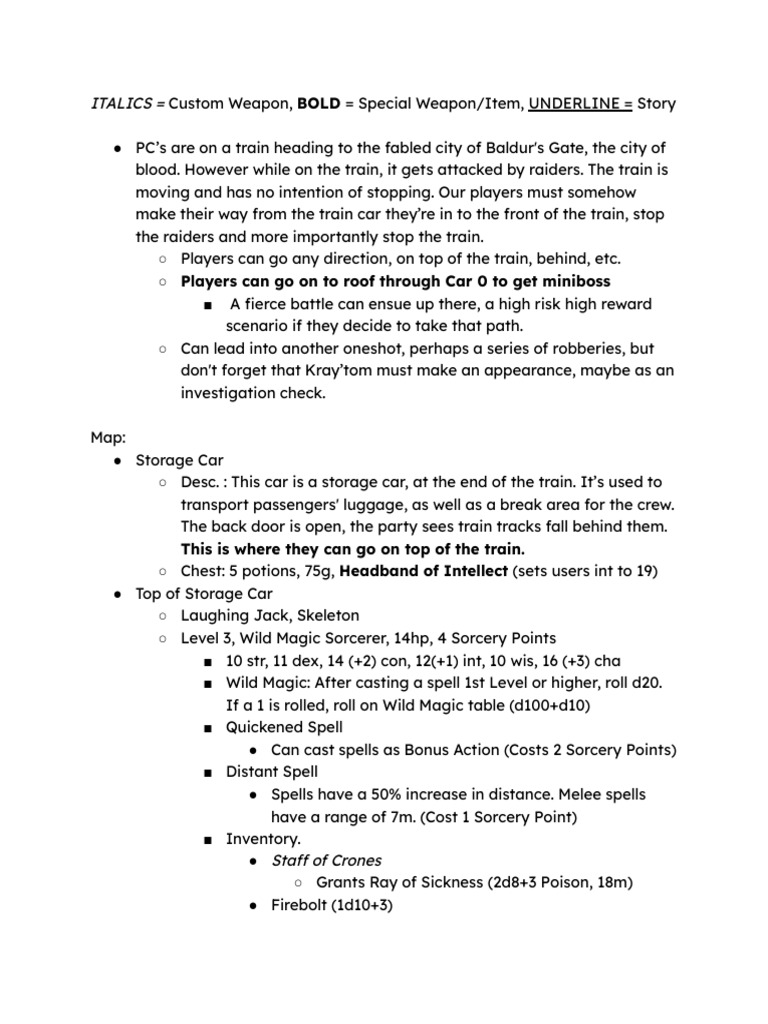 DND Train Oneshot-1 | PDF