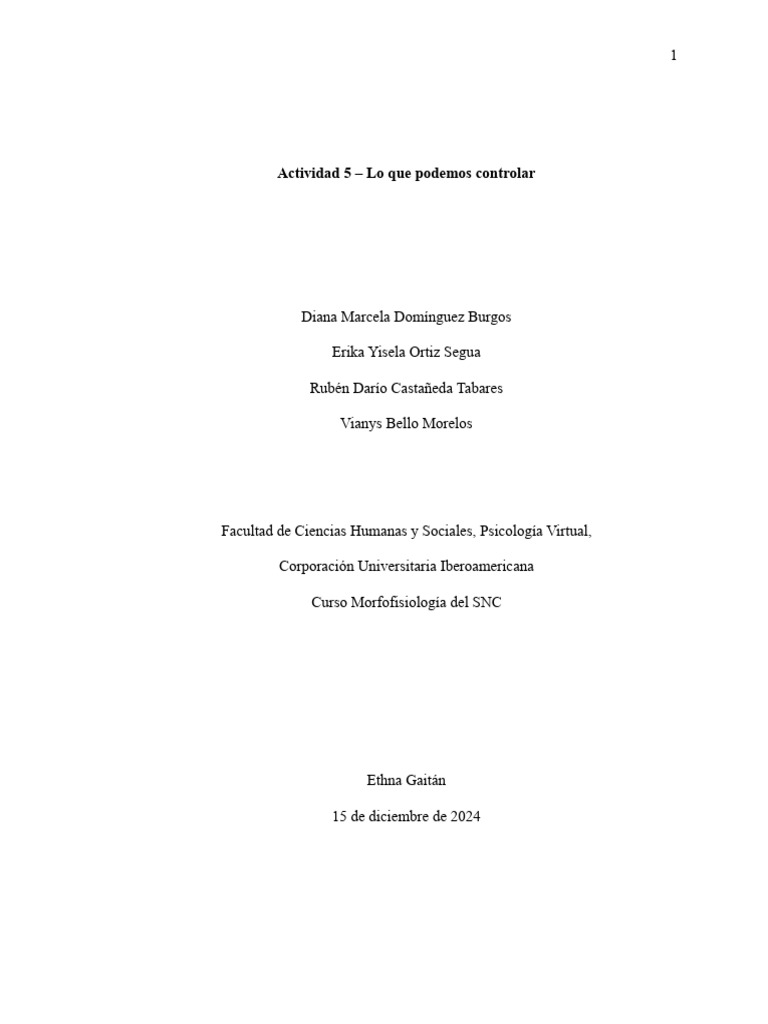 Actividad 5 Lo que podemos controlar-1 | PDF