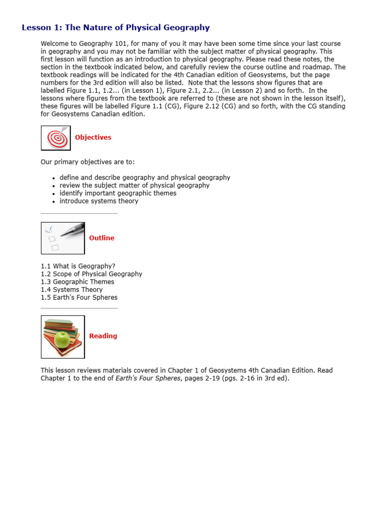 Lesson 1 - The Nature of Physical Geography | PDF