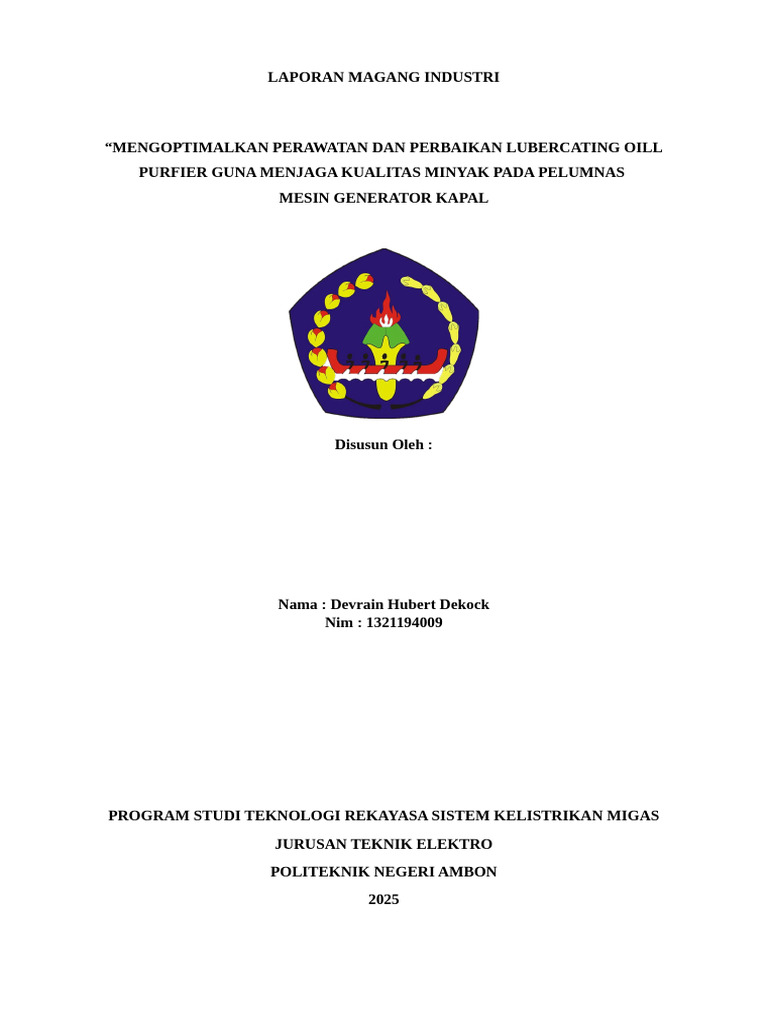PLTMG Laporan Devrain Dekock.... Fix 1 | PDF