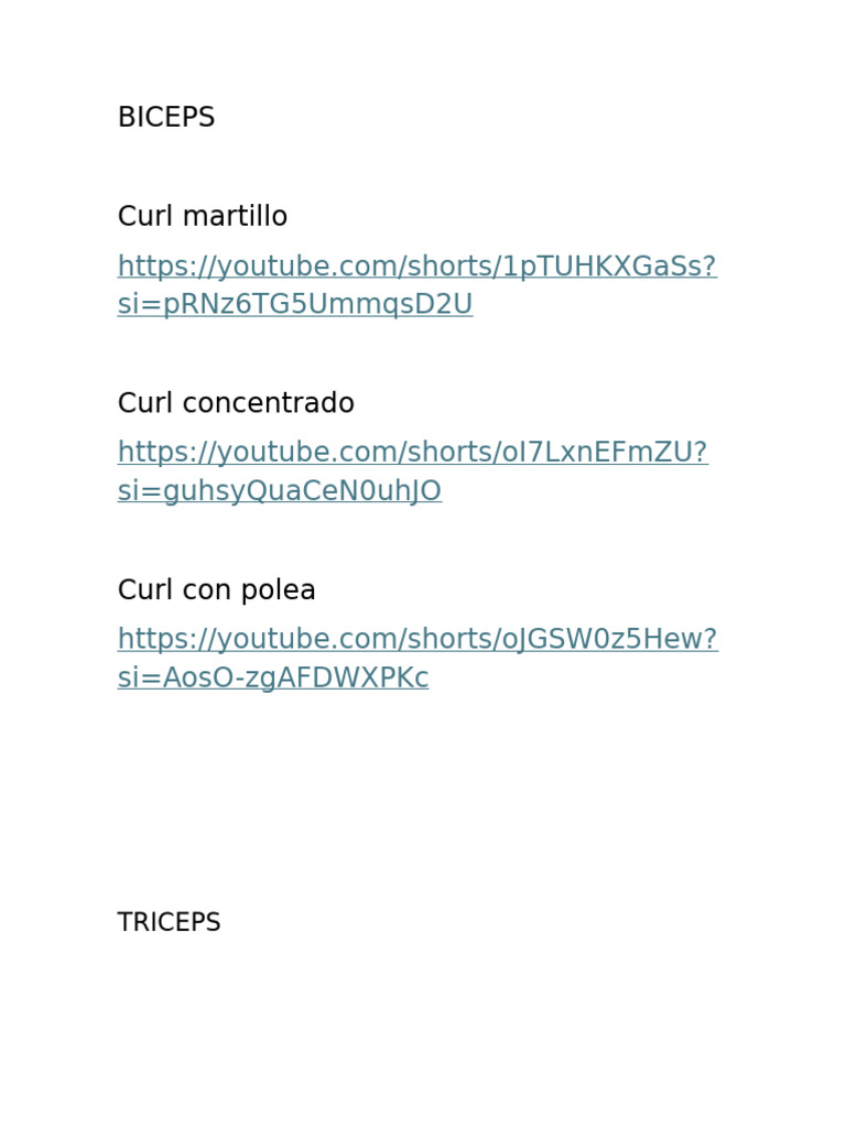 Biceps, Hombro y Trícep | PDF