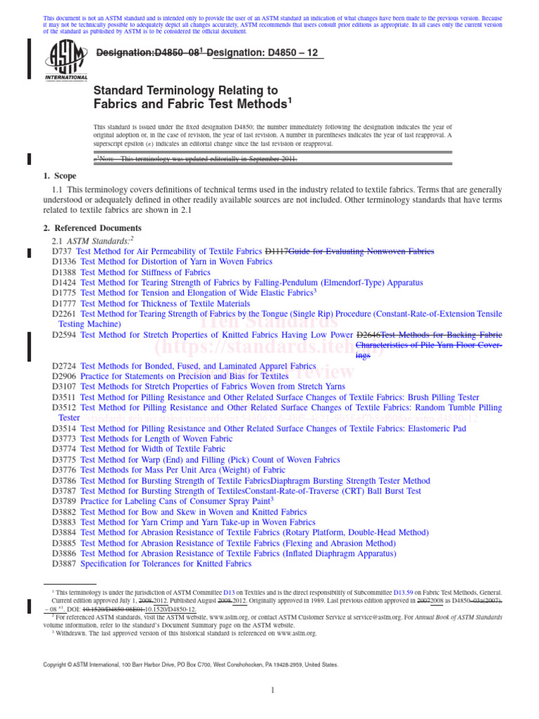ASTM-standards | PDF | Textiles | Knitting